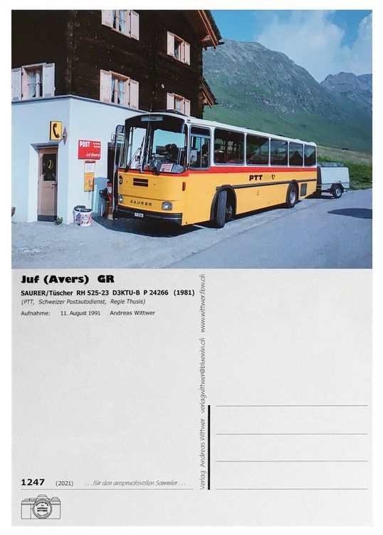 Juf Avers Graubünden Ansichtskarte Post Postauto SAURER RH | Kaufen auf ...