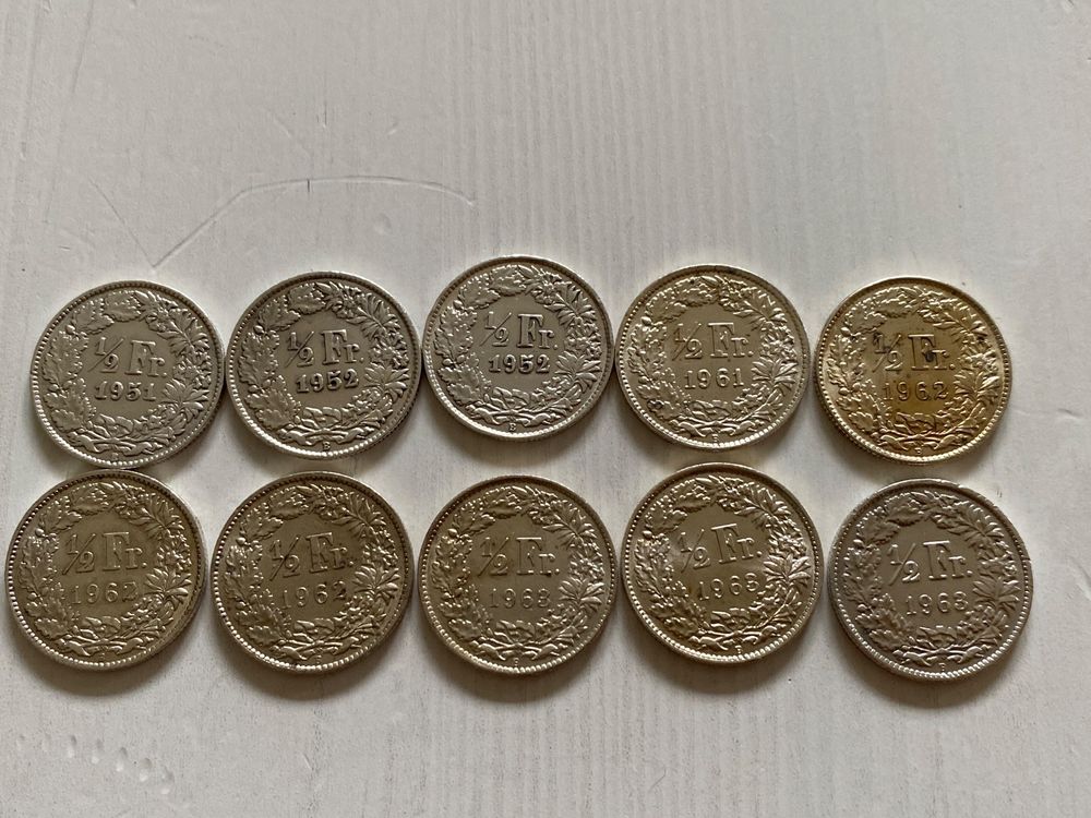 10 Stück 50 Rappen Münzen Silber | Kaufen auf Ricardo