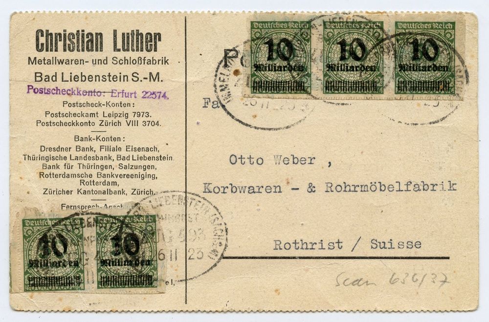 1 Brief mit Briefmarken Deutsches Reich 1923 | Kaufen auf Ricardo