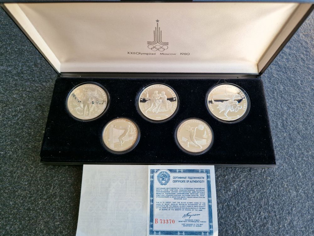 5 Olympia Silbermünzen Moskau 1980 (Gebraucht) in Gossau SG für CHF 65 – mit Lieferung auf ...