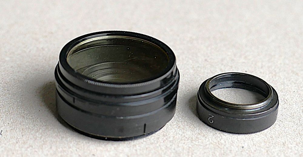 Leica, 2 Vorsatzlinsen, Gelbfilter, FIRGI, für Summar 2cm (Gebraucht ...