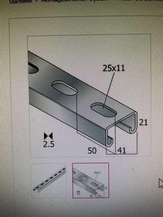 Montageschienen 41x21x3m gelocht (Gebraucht) in Aesch BL für CHF 3 – nur Abholung auf Ricardo kaufen