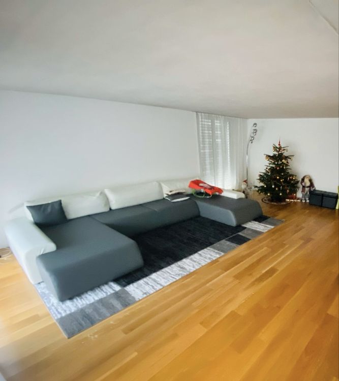 GRATIS!! Wohnlandschaft mit Ecke - Grau und Weiss | Kaufen auf Ricardo