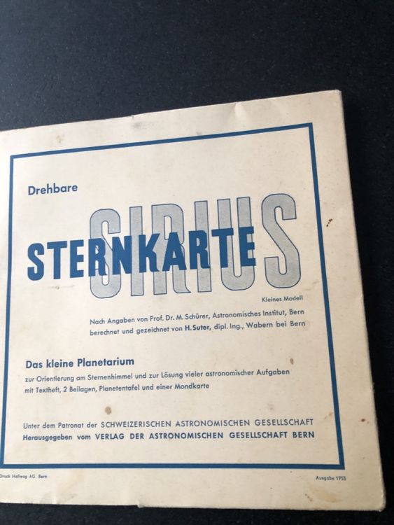 Drehbare Sternkarte «Sirius» mit Textheft, 1955, Vintage (Gebraucht) in Balsthal für CHF 5 – mit ...
