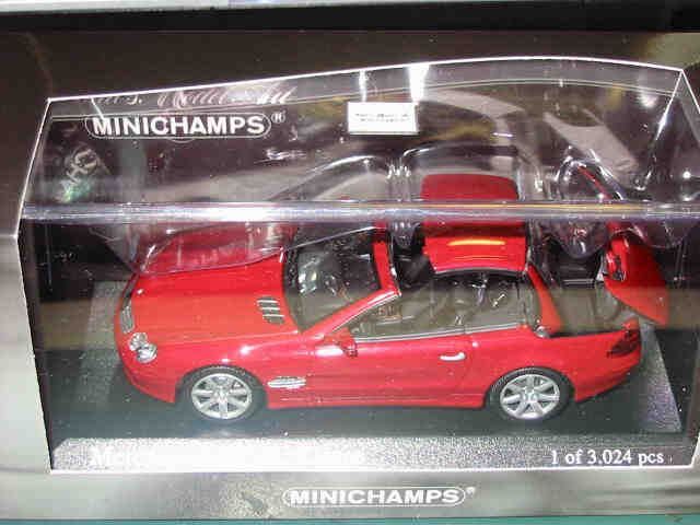 Mercedes SL 2001 Dach zum öffnen rot * Minichamps 1:43 | Kaufen auf Ricardo