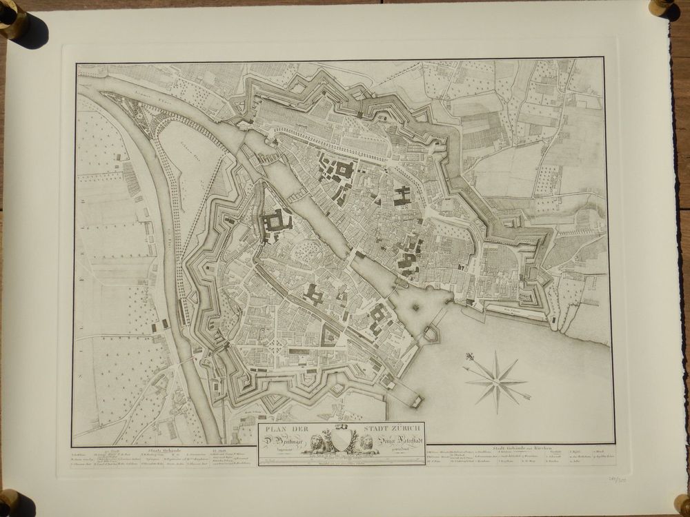 Breitinger Plan Stadt Zürich 1814 Kupferstich (Gebraucht) in Siblingen ...