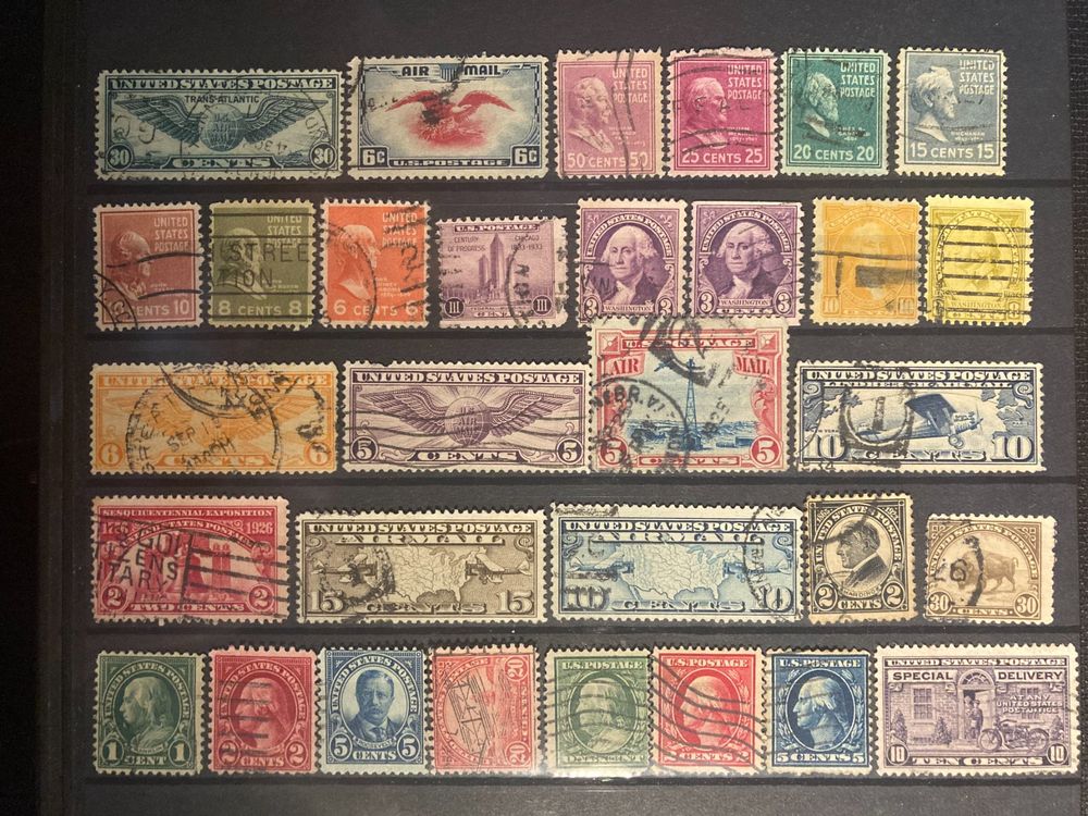 USA Lot alte Marken gestempelt Flugpost Persönlichkeiten (Gebraucht) in Liestal für CHF 2.5 ...