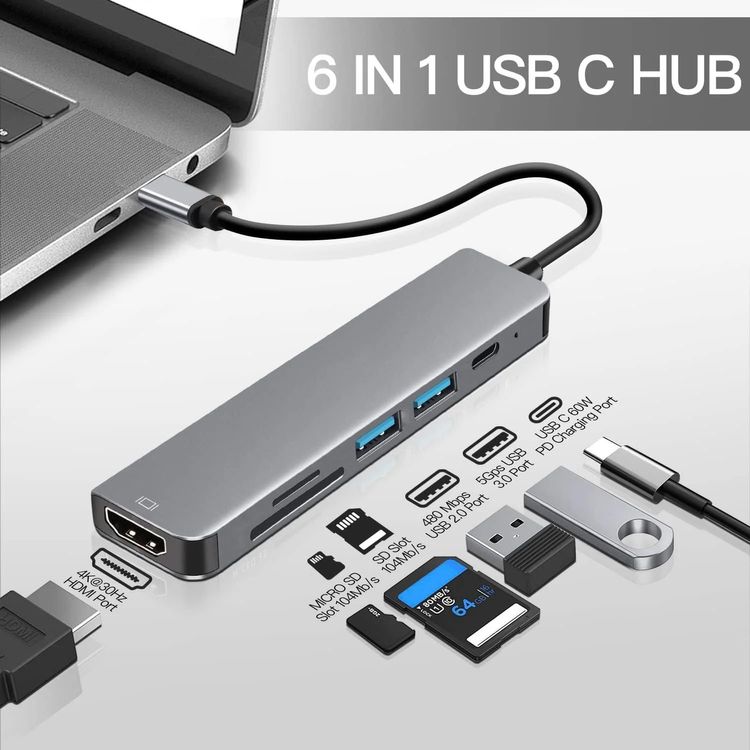 NUOVO Hub USB-C 6 in 1 (Nuovo e nell'imballaggio originale) a Riva San ...