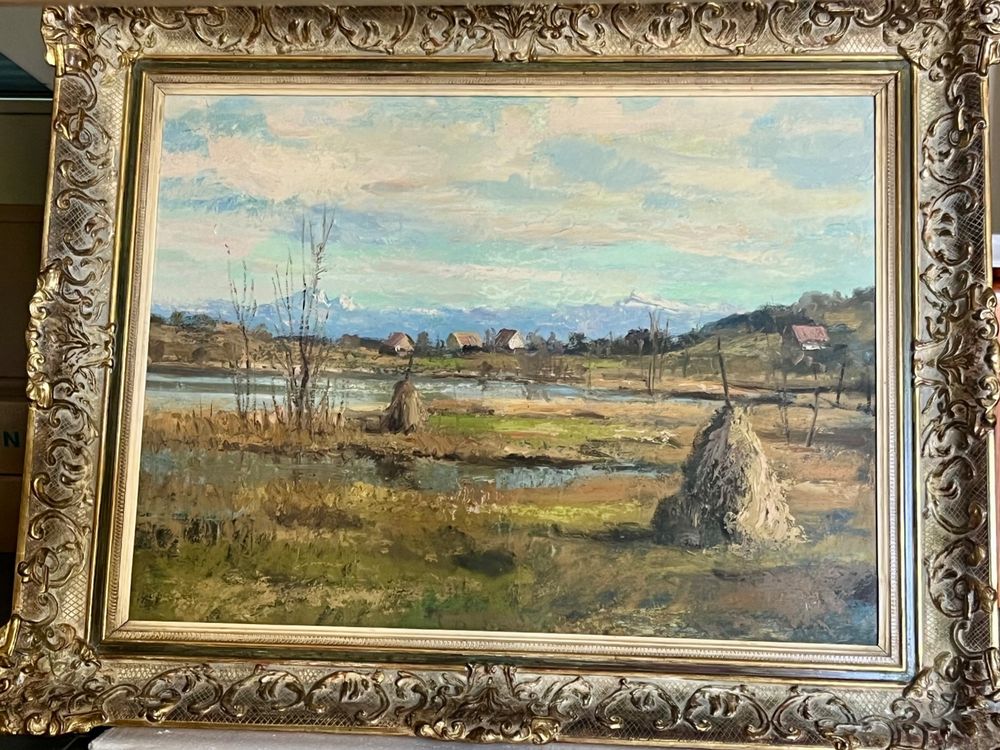 Keller Hans Ölbild gross "Hüttensee" wunderschönen Rahmen (Gebraucht ...