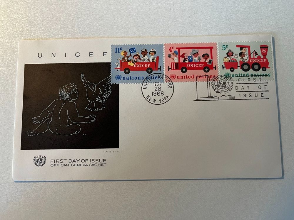 UNICEF 1966 1st Day of Issue Stamps Envelope (Gebraucht) in Allschwil ...