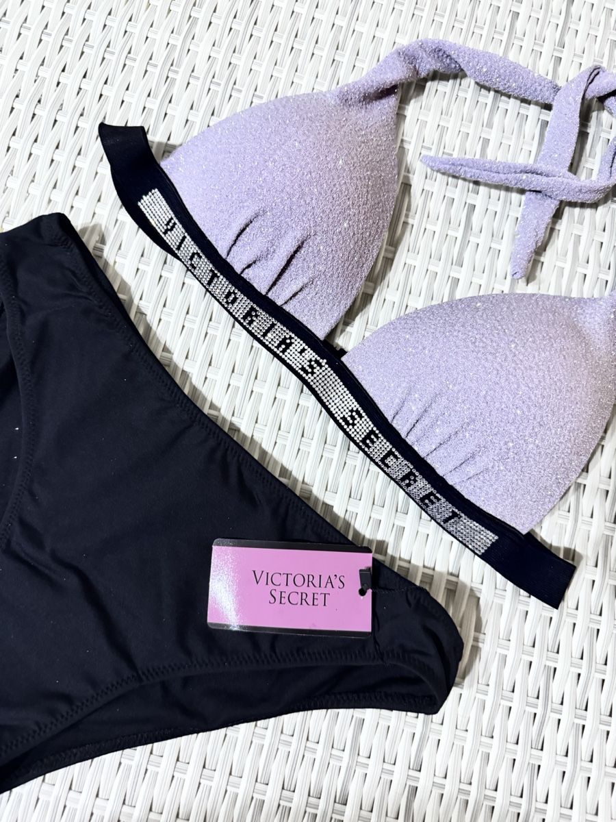 💗 Victoria's Secret Bikini, Silber/Schwarz (Neu und originalverpackt ...