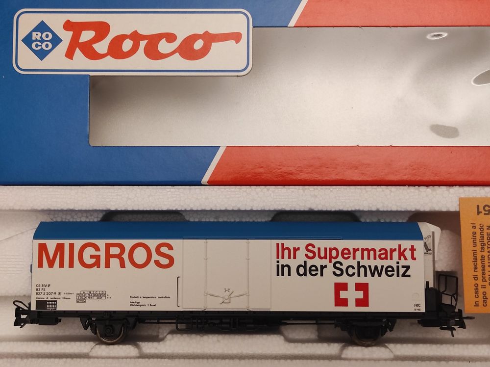 Kühlwagen "Interfrigo/Migros" der FS von Roco H0, GS (Neu und ...