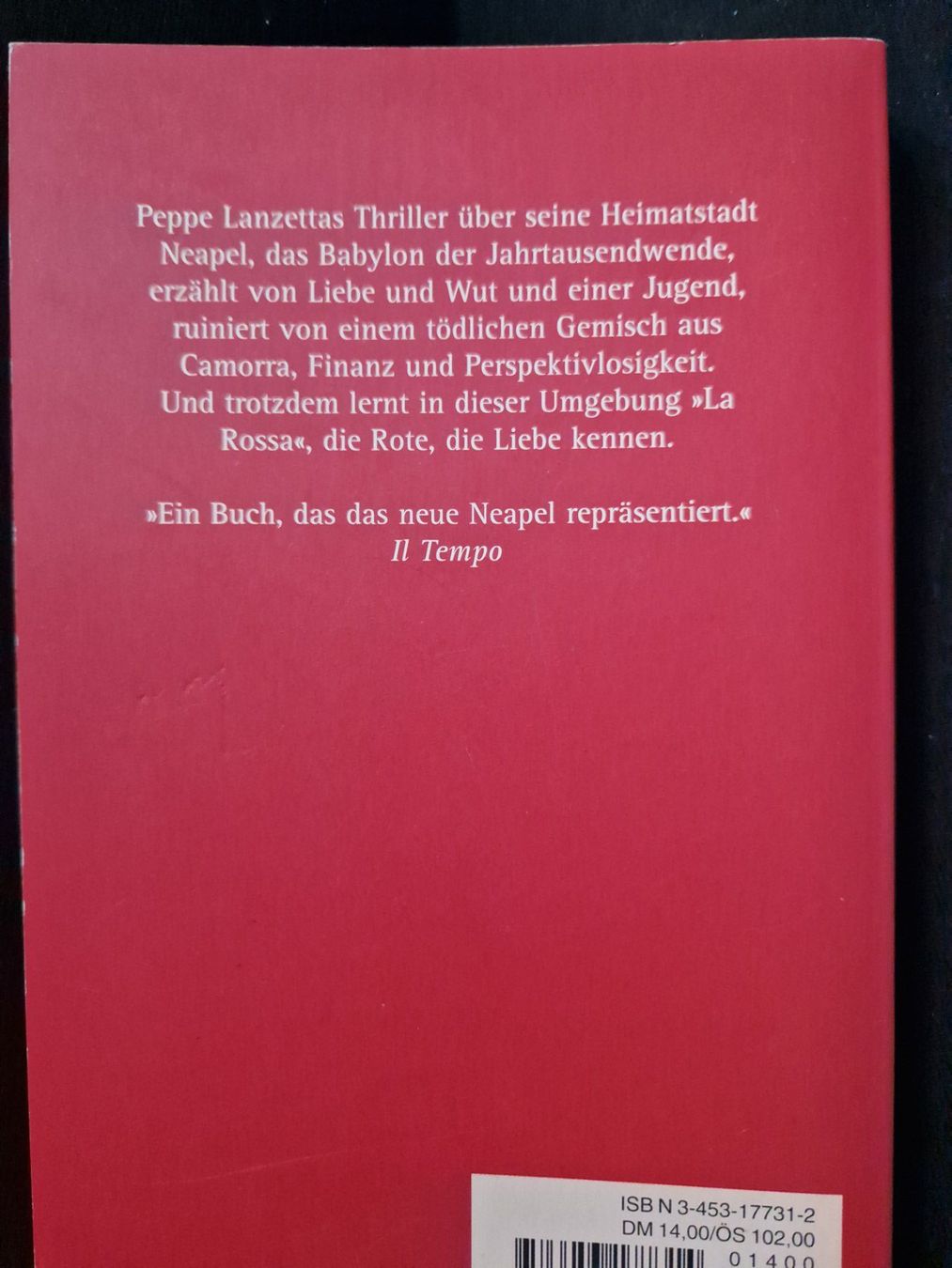 Peppe Lanzetta Roter Himmel über Napoli Thriller (Gebraucht) in ...