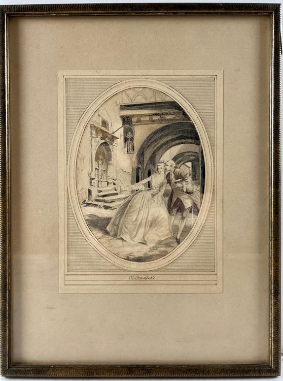 Antike Jugendstil Aquarell Unleserlich Signiert. (Gebraucht) in Neuhausen am Rheinfall für CHF 5 ...