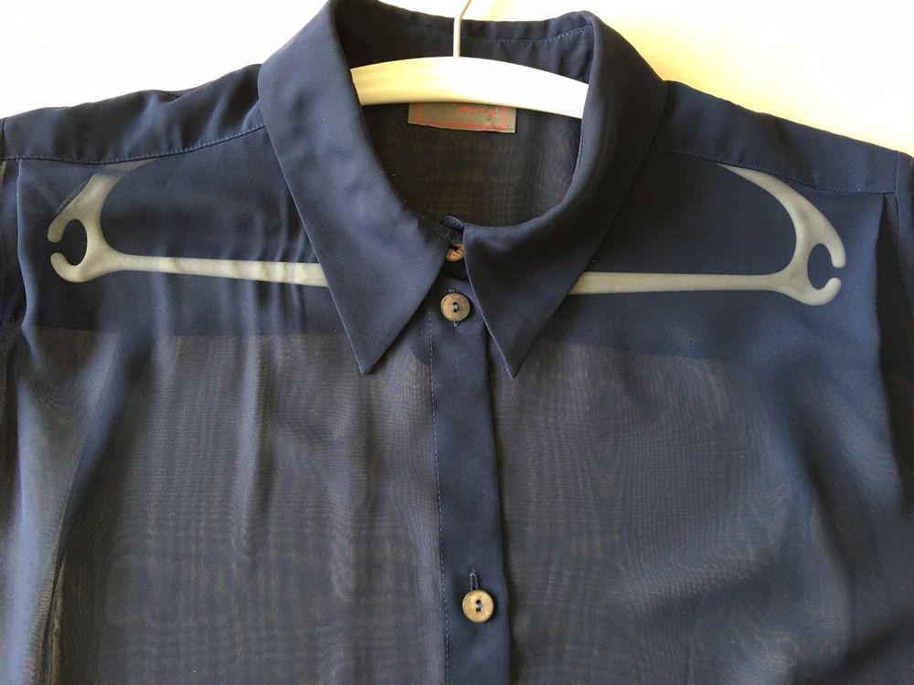 Bluse Gr.52, dunkelblau, neu, transparent (Neu (gemäss Beschreibung ...