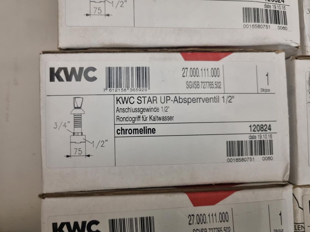 KWC Star UP Absperrventil 1/2" chrom | Kaufen auf Ricardo