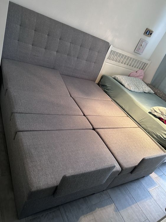 Boxspringbett Astrid grau 180x200 cm elektrisch verstellbar (Gebraucht ...