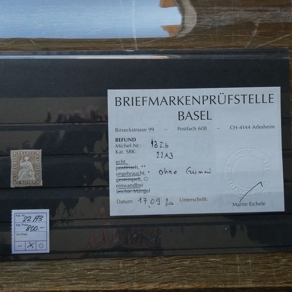 STRUBEL° 22 A3 mit BEFUND Kat. 800.- (Antik) in Egliswil für CHF 56 – mit Lieferung auf Ricardo ...