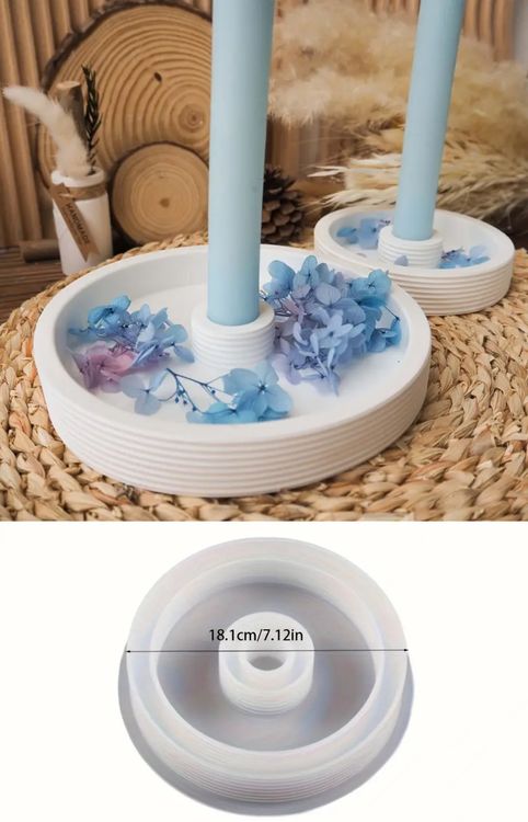 Giessform Betonform Kerzenhalter Teller Rillen 18 cm (Neu und originalverpackt) in Kaltbrunn für ...