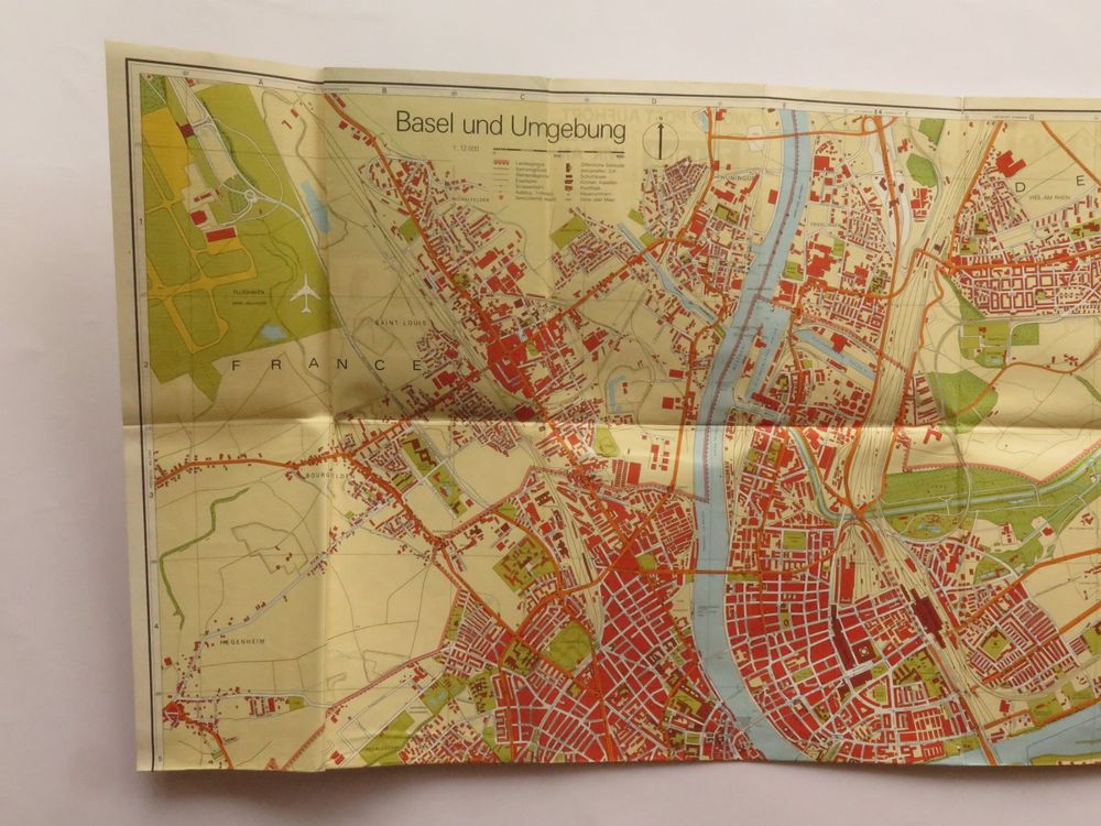 Basel - Plan - Führer - Stadtplan - Strassenbahnen - antik (Gebraucht ...