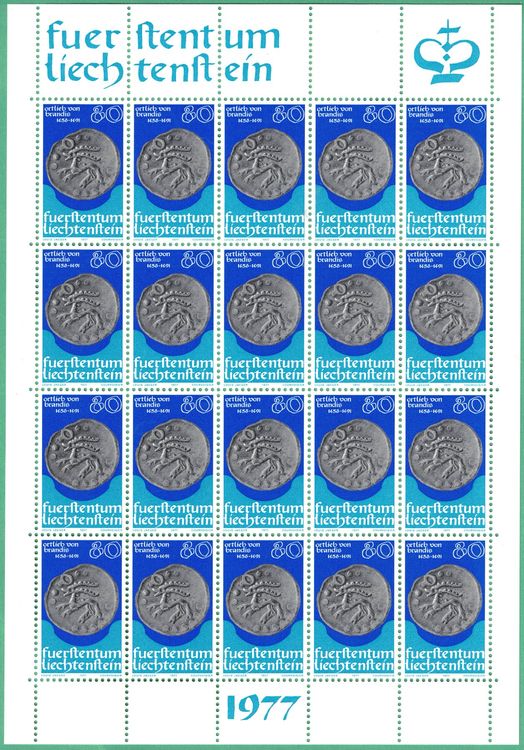 Kleinbogen Münzen und Medaillen 1977 postfrisch (Neu (gemäss Beschreibung)) in Mellingen für CHF ...