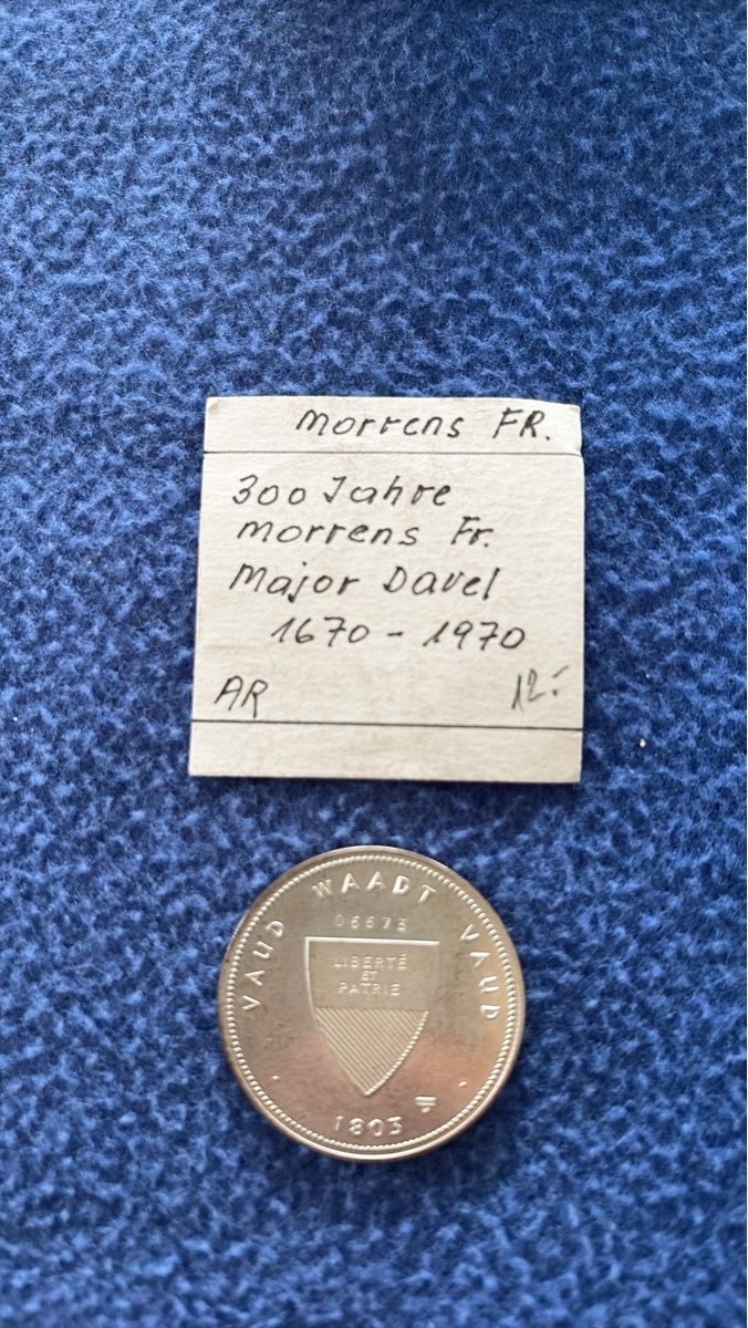 Silbermedallie Morrens FR Major Davel 300 Jahre, 1670-1970 (Gebraucht ...