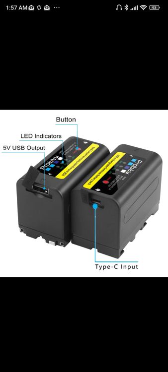 Sony np f780 battery 6800 mah camera studio battery usb c (Neu und ...