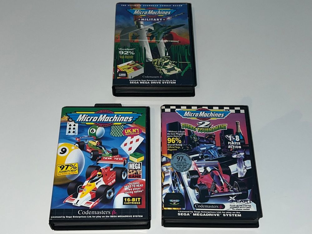 3 x Sega Mega Drive Spiele - Micro Machines Set (OVP) (Gebraucht) in ...