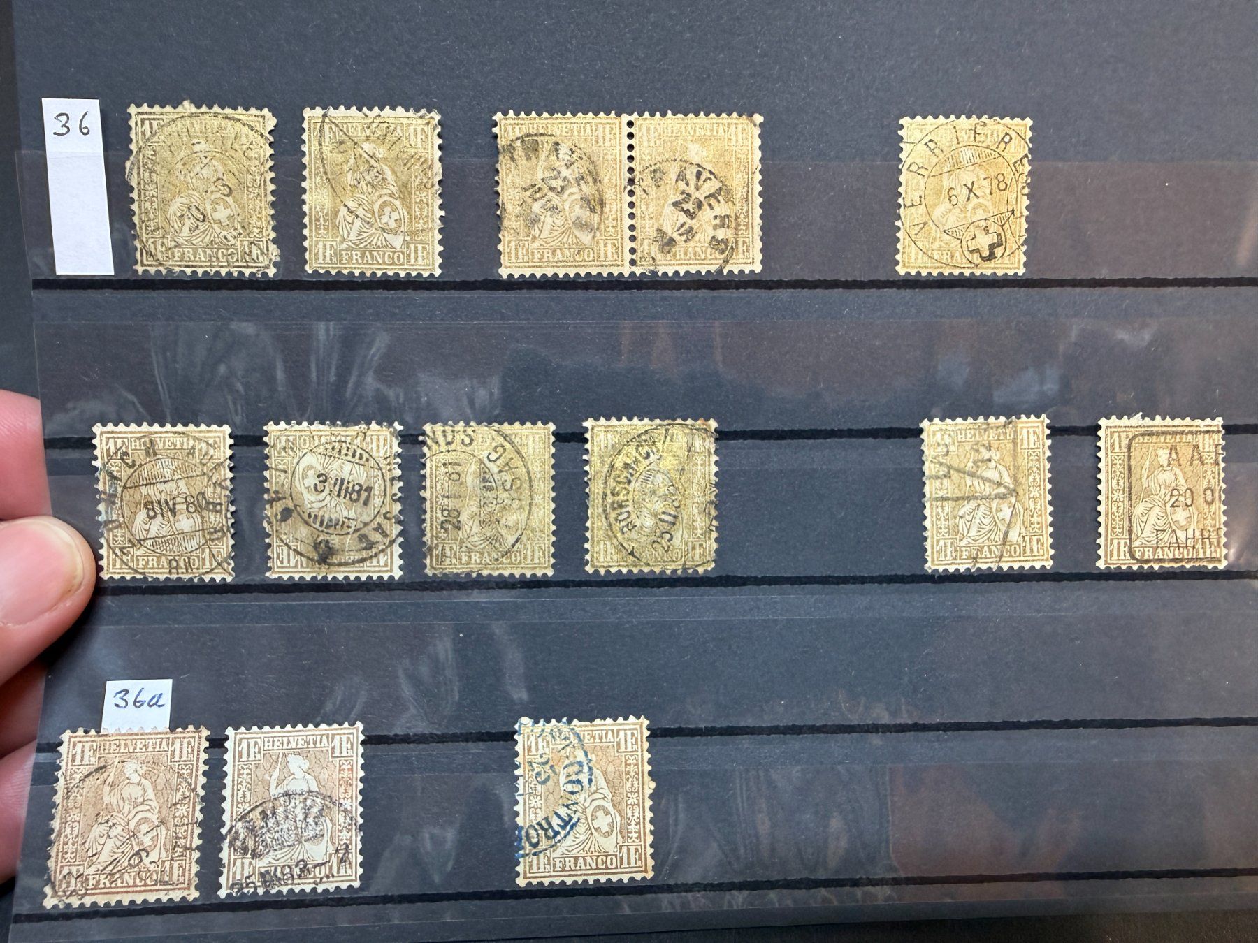 Aussergewöhnliches Lot Sitzende Helvetia 1 Fr. Zu. Nr. 36 (Gebraucht ...