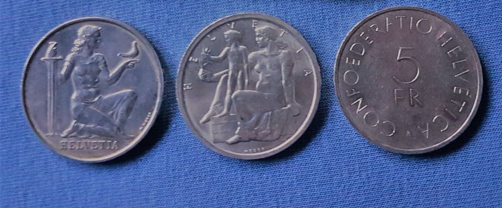 3x5 Fr Silber Gedenkmünzen 1936-1948-1963 ab nur 1 Fr !!! (Gebraucht) in Camignolo für CHF 28 ...