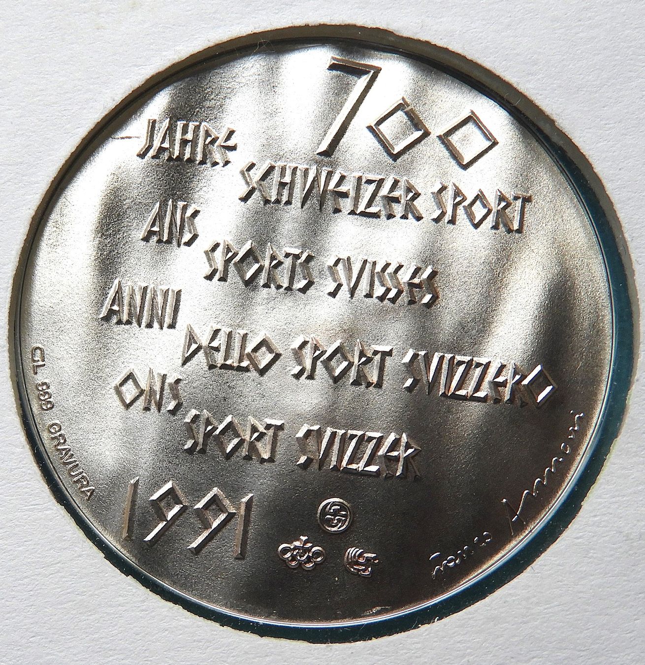 Franco Annoni 700 Jahre Sport Turnen 20g Silber 999 (Gebraucht) in ...