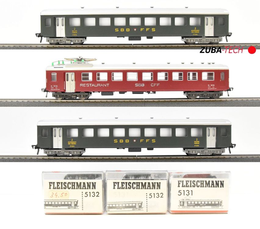 Fleischmann 3x Personenwagen EW I SBB H0 GS mit OVP (D'occasion) à St ...