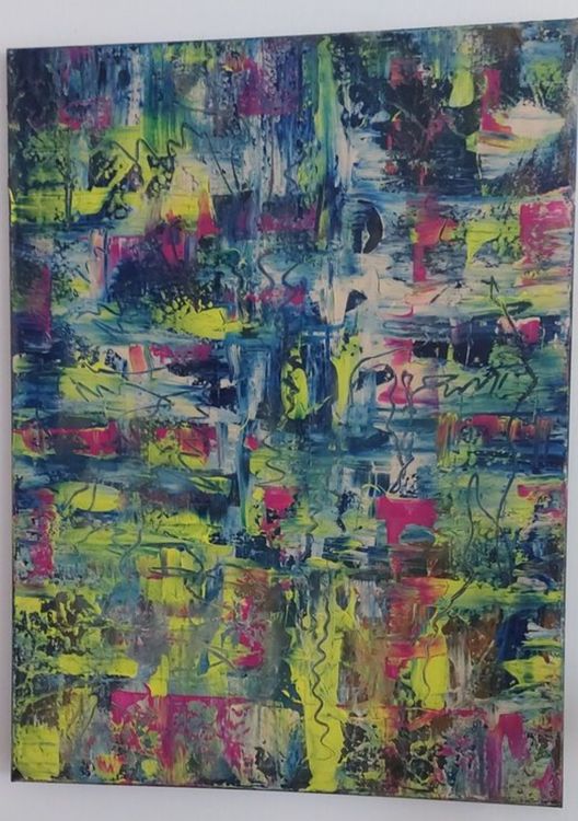 Gemälde, bunte Malerei, von mir selbstgemalt 60×80 (Gebraucht) in Riehen für CHF 75 – mit ...