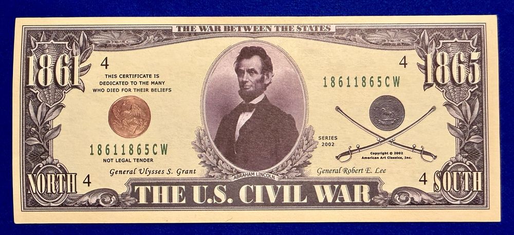 USA Bürgerkrieg Gedenk Schein - 1861-1865 - Rarität 2002 (Gebraucht) in ...