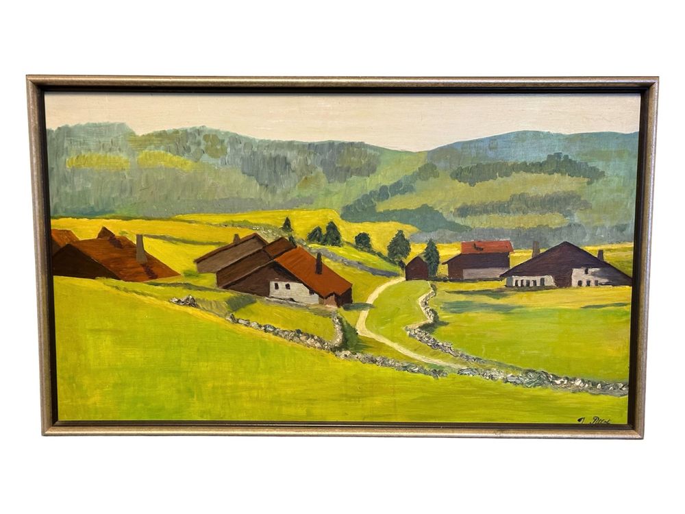Jean Pittet-Grivel Peinture huile pavatex Plateau des Arces (Gebraucht ...