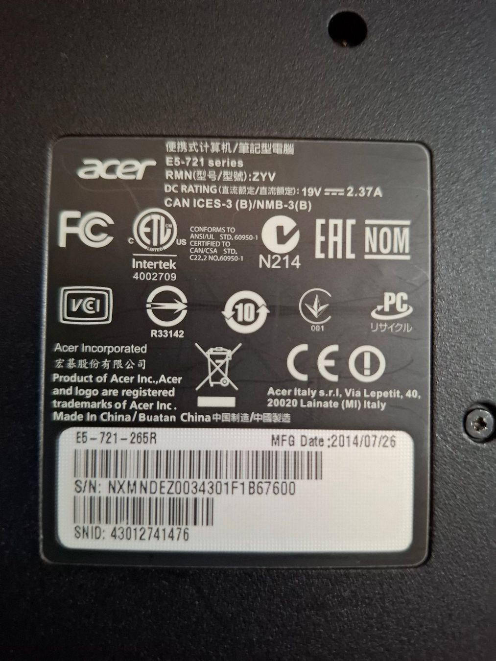 Batterie AC14B8K, Pour PC Acer série Aspire (1D) (D'occasion) à Marin ...