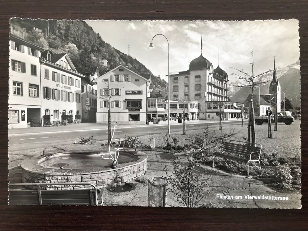 FLÜELEN Ortspartie, Hotel Gotthard / Tell / Urnerhof, 1957 (Gebraucht ...