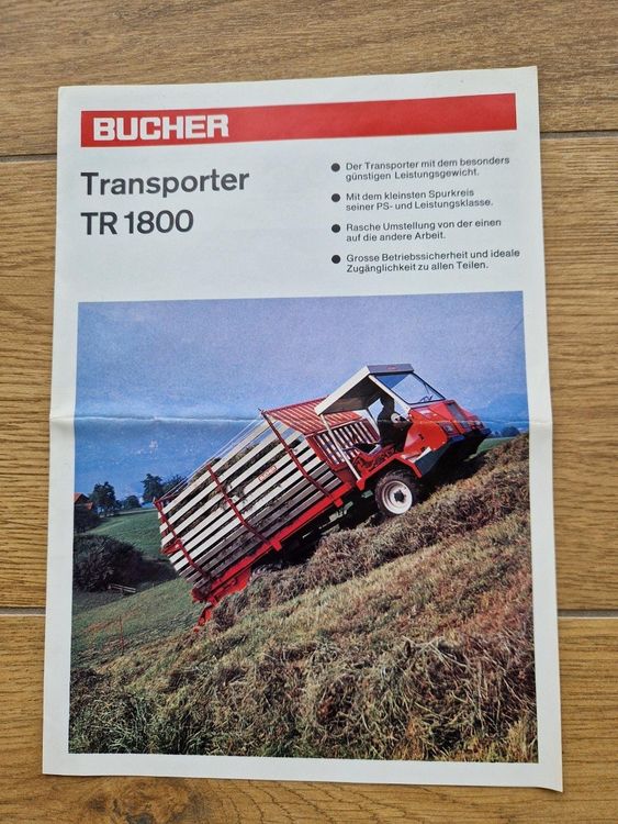 Original Prospekt Bucher TR1800 Transporter | Kaufen auf Ricardo
