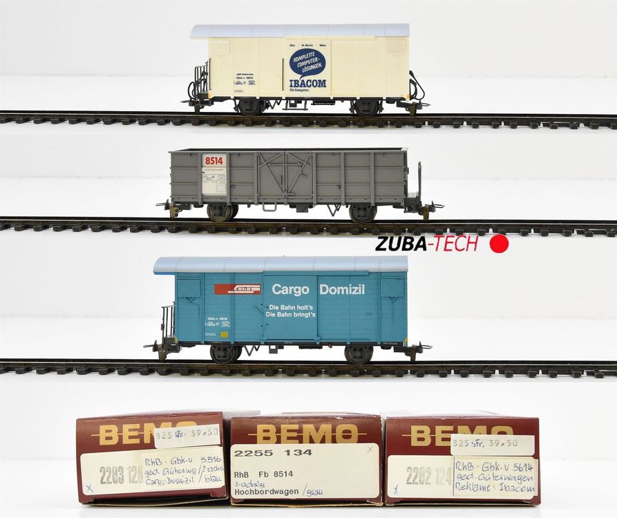 Bemo 3x Güterwagen RhB H0m GS mit OVP | Kaufen auf Ricardo