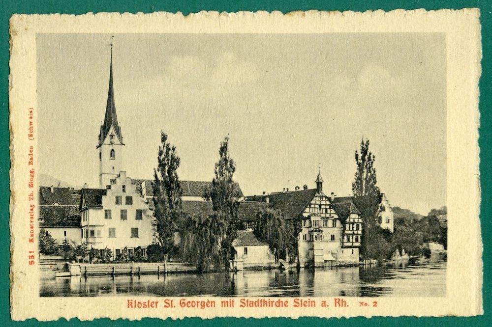 Stein am Rhein - Kloster St. Georgen mit Stadtkirche, 1910 (Gebraucht) in Sargans für CHF 1 ...