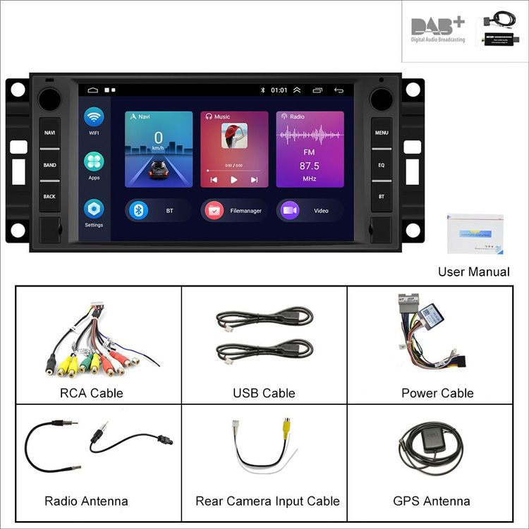 DAB+ Autoradio Jeep grand Cherokee Patriot Compass Carplay (Neu und originalverpackt) in Chiasso ...