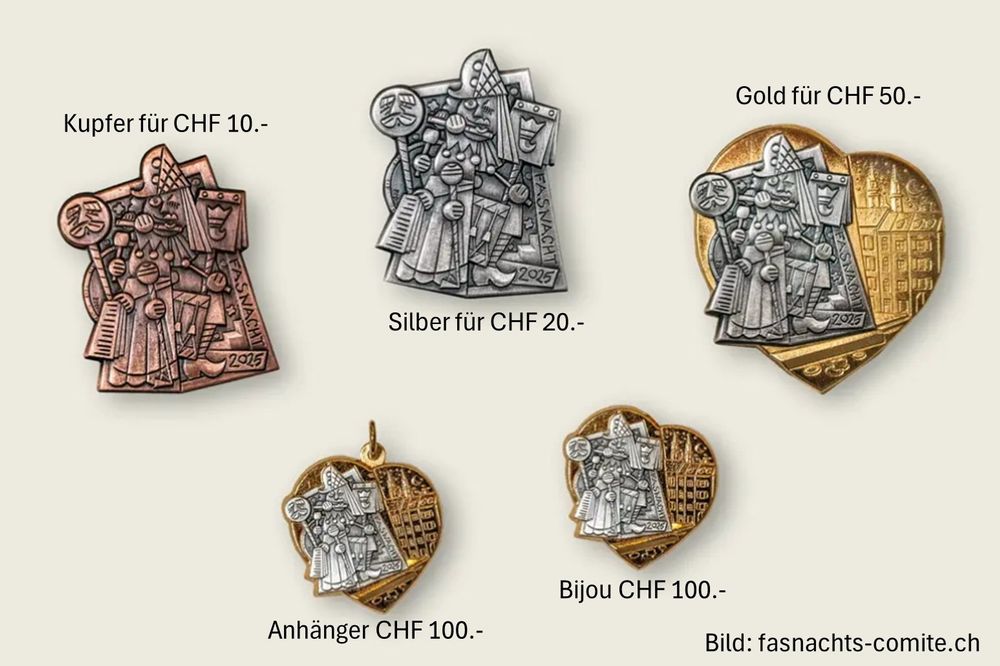 Basler Fasnacht 2025: Gold Plakette "Syg wie de wotsch" (Neu und originalverpackt) in Liestal ...