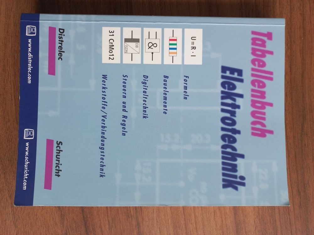 Tabellenbuch Elektrotechnik Europa Lehrmittel (Gebraucht) in Wiesendangen für CHF 12 – mit ...