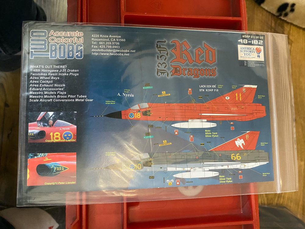 1/48 SAAB J35F DRAKEN RED DRAGONS DECALS (Gebraucht) in für CHF 8.5 ...