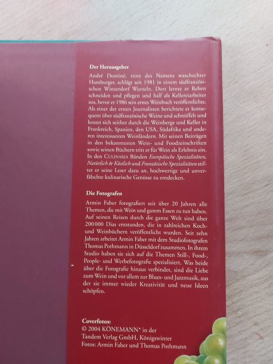 Das grosse Wein Buch, Andre Domine Tandem Verlag (Gebraucht) in ...