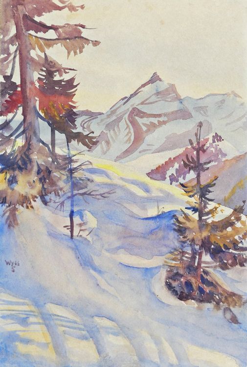 Paul WYSS (1897-1984) - Winterliche Berglandschaft Aquarell | Kaufen auf Ricardo