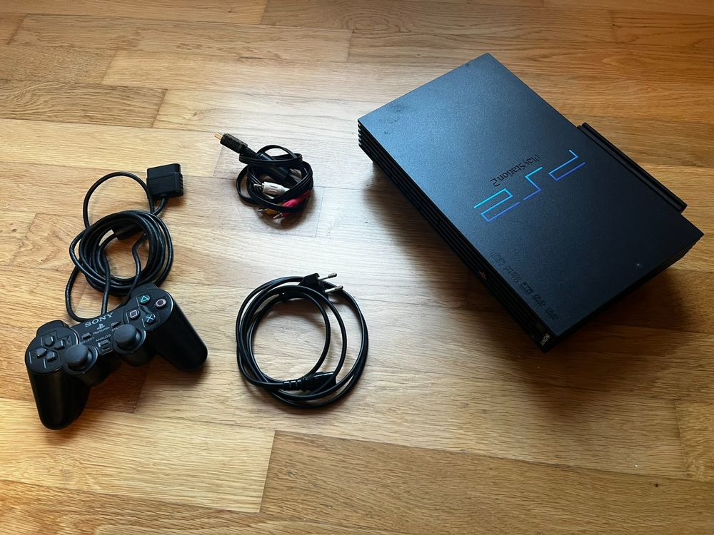 Playstation 2 Konsole Fat schwarz + PS2 Controller (Gebraucht) in ...