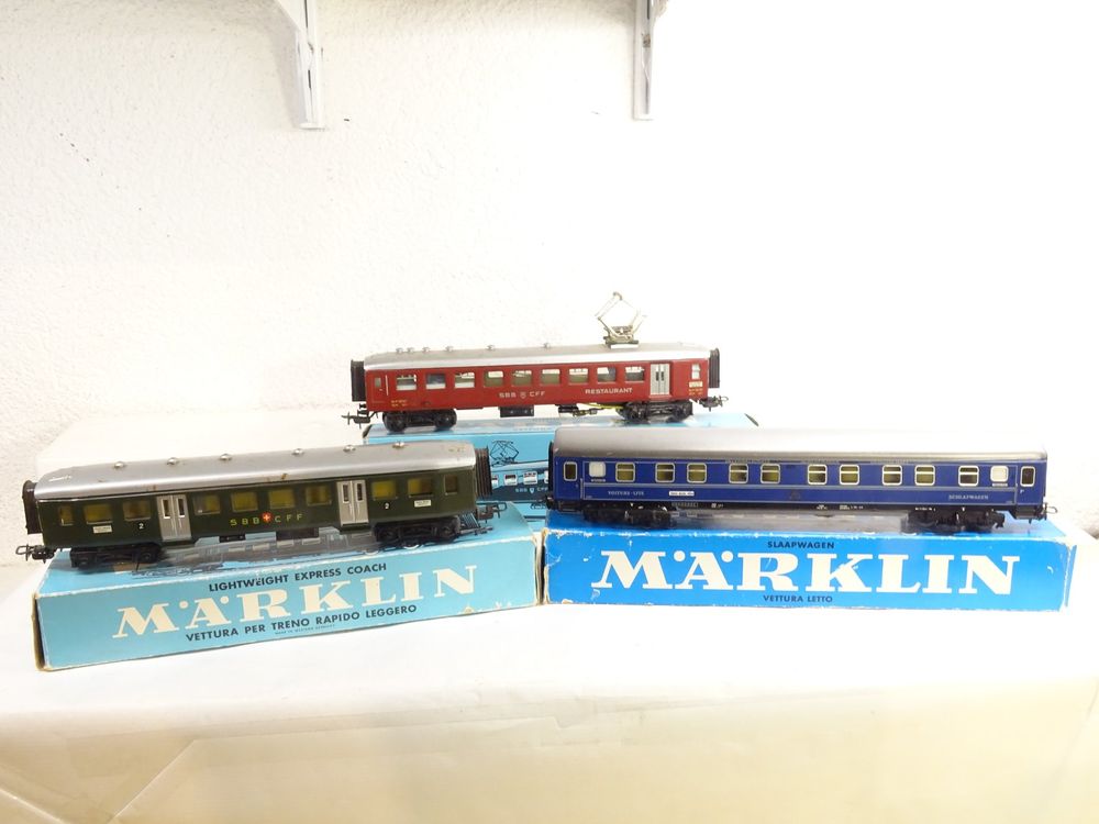 Märklin 4035 + 4038 + 4029 Blech Personenwagen SBB, H0,WS/AC (Gebraucht) in Wohlen für CHF 20 ...