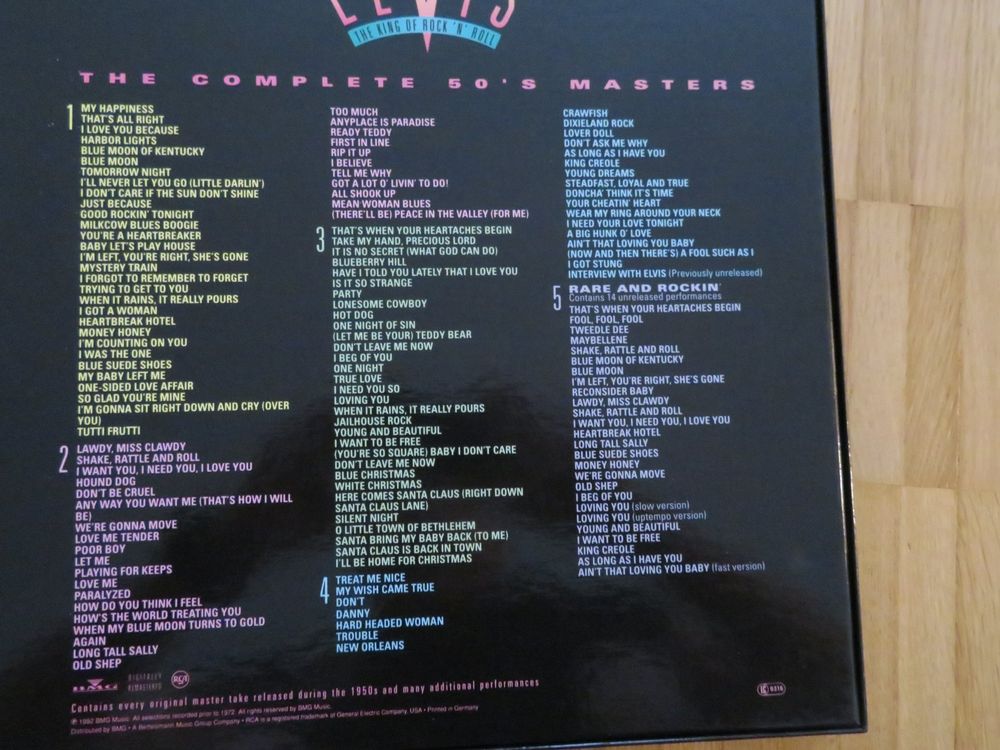 ELVIS PRESLEY 5CD BOX NEU THE KING OF ROCK N ROLL 50S MASTER | Kaufen auf Ricardo
