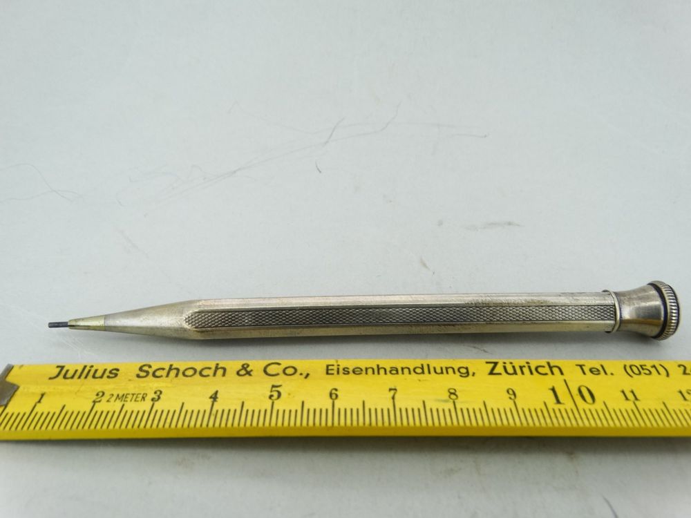 Antiker Silber 900 Bleistift mit Kopf in einer silhouette | Kaufen auf ...